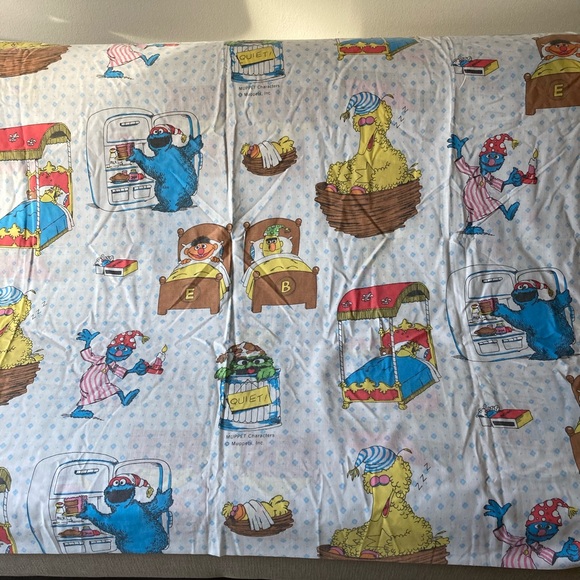 Sesame Street | Bedding | Vtg Sesame Street Sheet Muppet Co 645 Wide ...